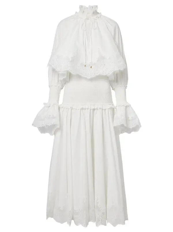 Zimmermann Alchemy Lace-trimmed Cotton Poplin Maxi Dress - White