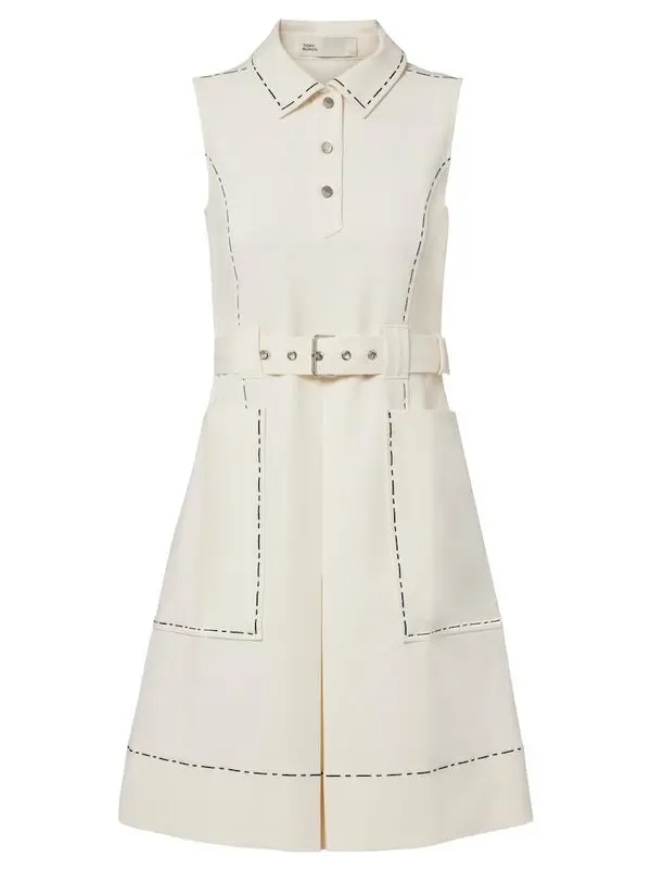 Tory Burch Belted Polo Dress - White