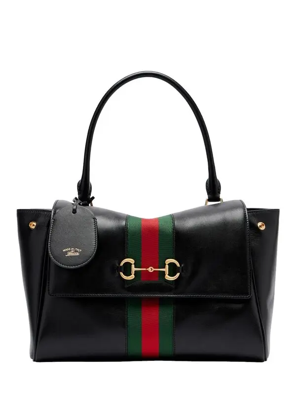 Gucci Paparazzo Medium Leather Tote - Black