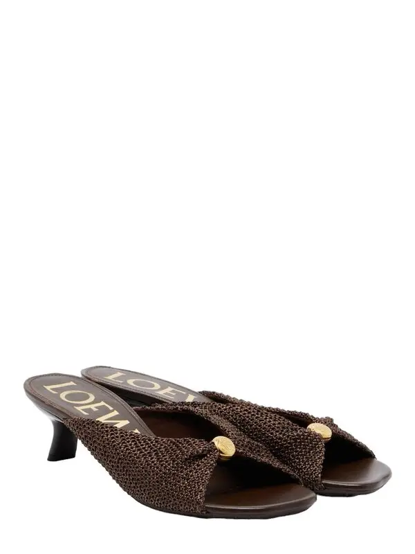 Loewe Paula's Ibiza Pebble Soft Mules - Brown
