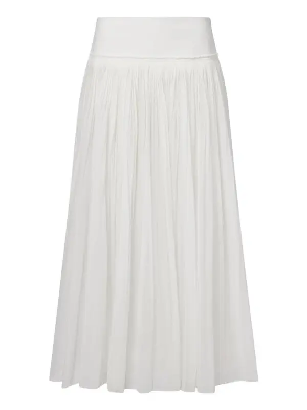 RÓHE Pleated Cotton Muslin Maxi Skirt - White