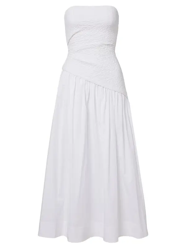Staud Nia Cotton Midi Dress - White