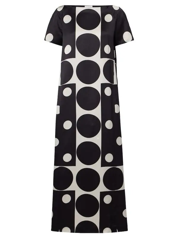 Dries Van Noten Polka-dot Maxi Dress - Black