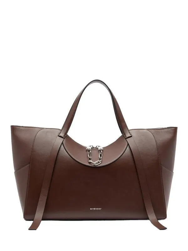 Givenchy The Snatch Large Leather Tote Bag - Brown
