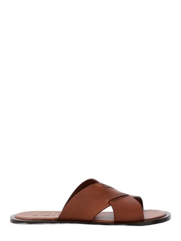 Loewe Paula's Ibiza Flex Leather Sandals - Brown