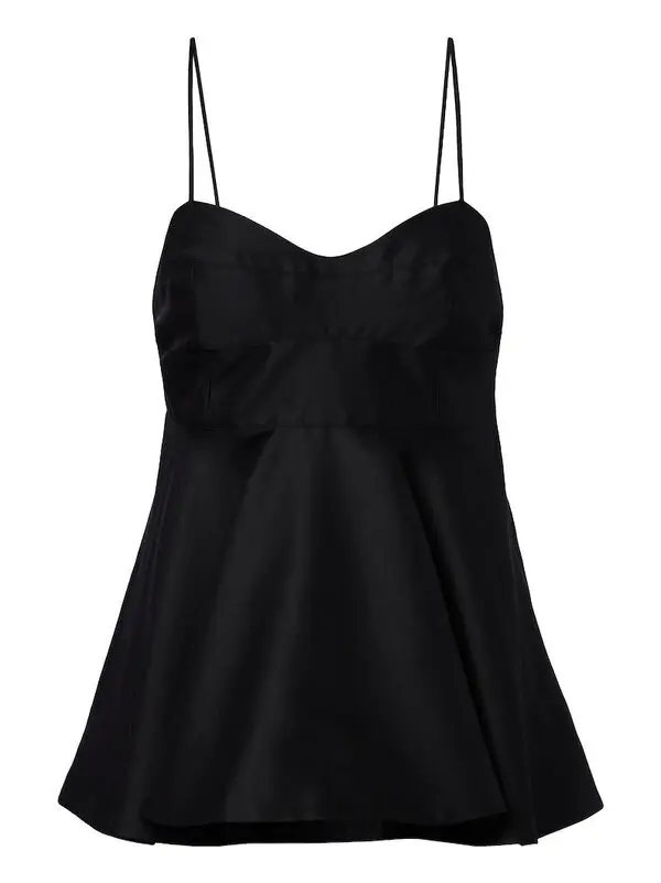 RÓHE Peplum Wool And Silk Bustier Top - Black