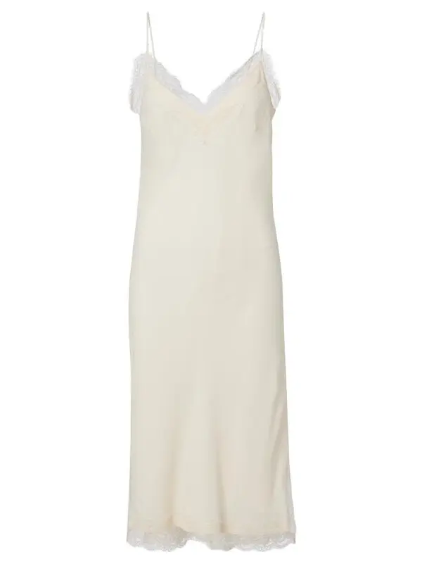 RÓHE Lace-trimmed Slip Dress - White