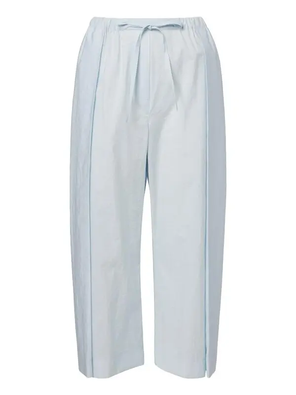 Loewe Paula's Ibiza Cotton-blend Poplin Wide-leg Pants - Blue