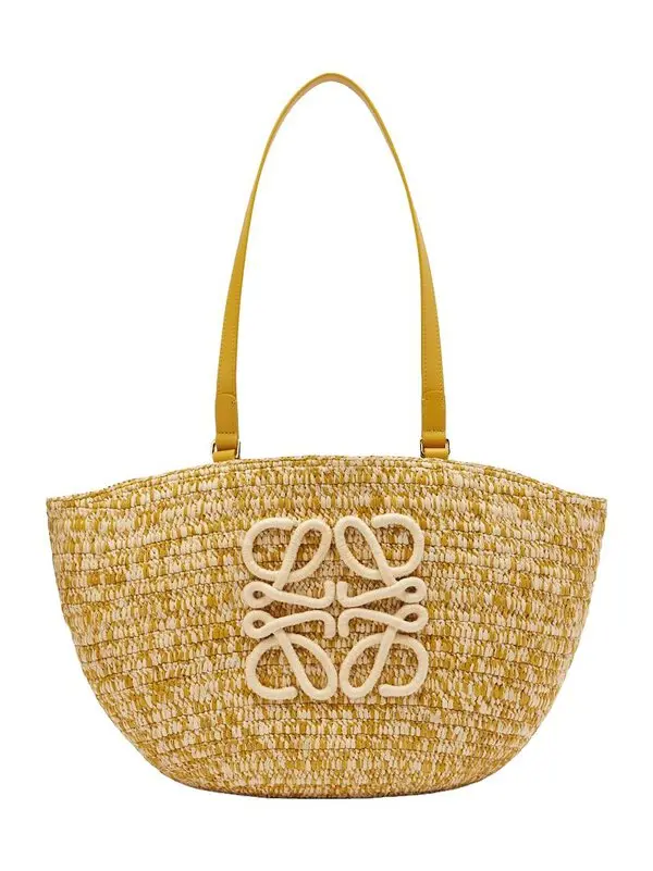Loewe Paula's Ibiza Eclipse Medium Raffia Basket Bag - Yellow