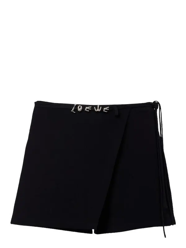 Loewe Paula's Ibiza Cotton And Silk Crêpe Skort - Black