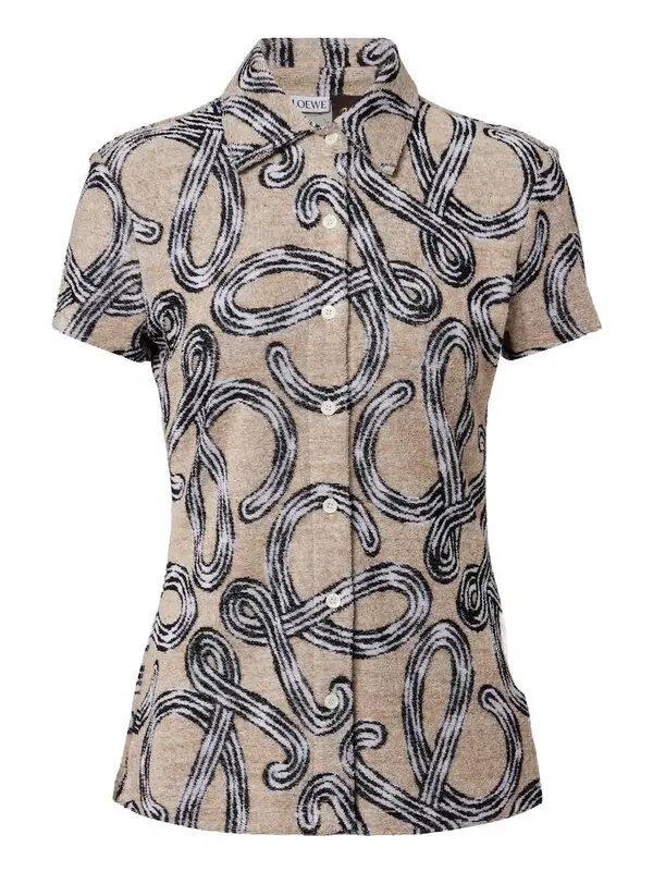 Loewe Paula's Ibiza Anagram Cotton-blend Shirt - Beige