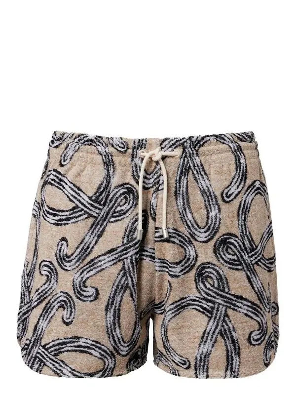 Loewe Paula's Ibiza Anagram Cotton-blend Shorts - Beige