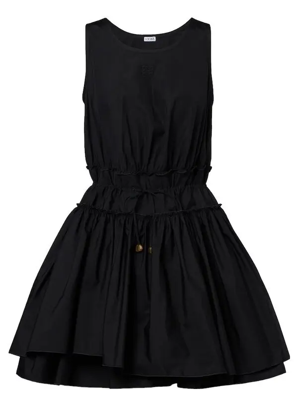 Loewe Paula's Ibiza Cotton Poplin Minidress - Black