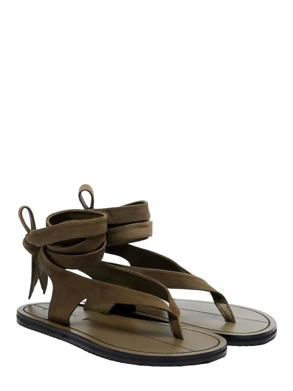 A.emery Elmer Suede Thong Sandals - Green