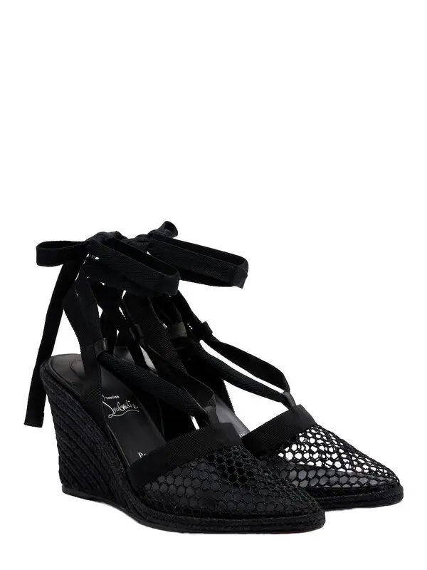 CHRISTIAN LOUBOUTIN Toleda Espadrille Wedges - Black