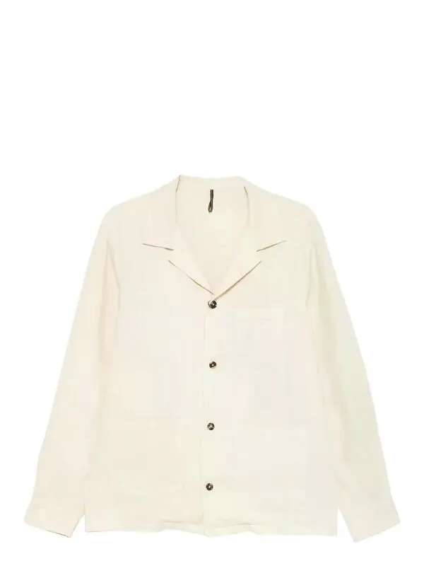 DELL'OGLIO Button Linen Shirt - Neutrals