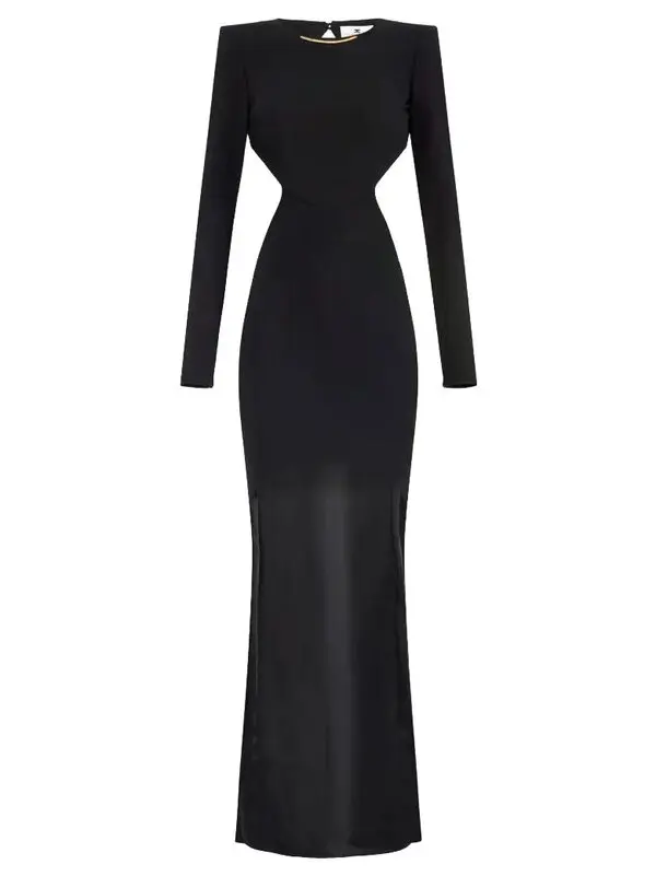 Elisabetta Franchi Cut-out Train Asymmetric Dress - Black