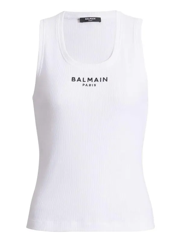 Balmain Paris Embroidered Vest Top - White