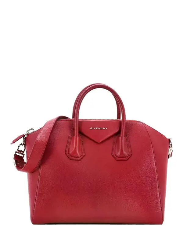 Givenchy Antigona Glazed Leather Medium Satchel - Red