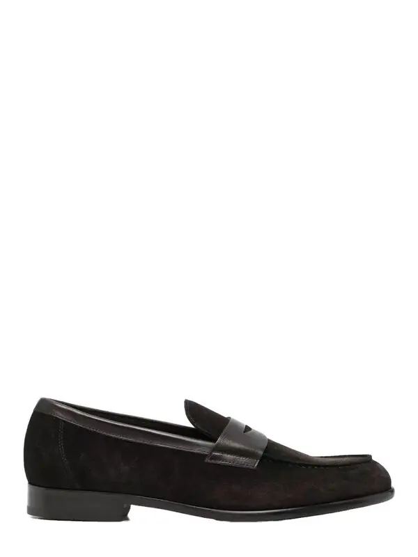 DOUCAL'S Suede Penny Loafers - Brown