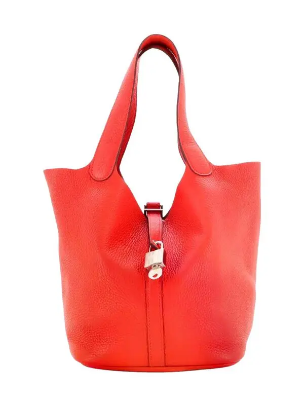 Hermès Picotin Lock Clemence Mm Bucket Bag - Red