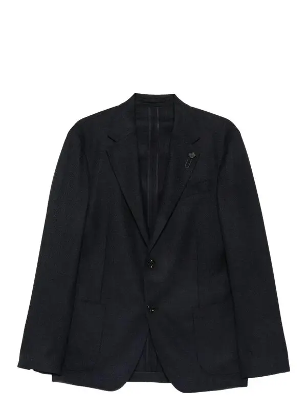 LARDINI Pin-lapel Blazer - Blue