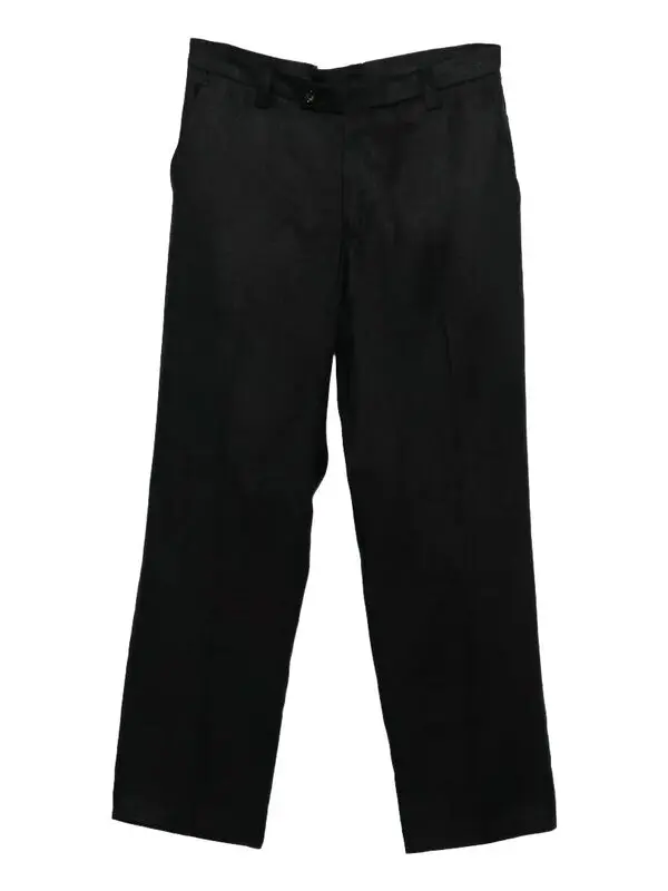 DELL'OGLIO Pressed-crease Straight-leg Trousers - Black