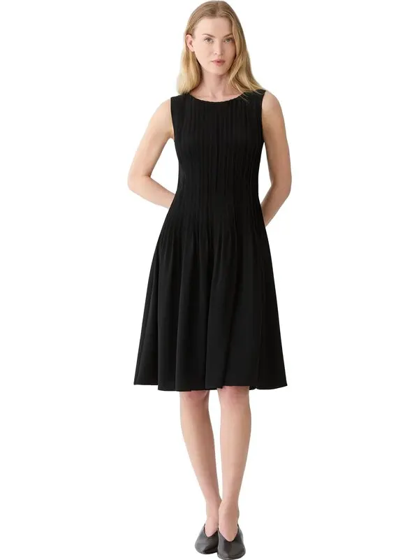 Lafayette 148 New York Finesse Crepe Sleeveless Dress - Black
