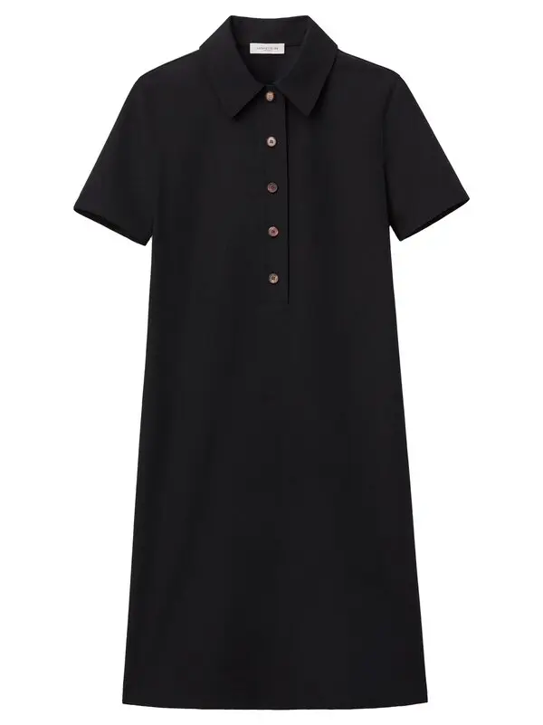 Lafayette 148 New York Cotton Stretch Twill Polo Dress - Black