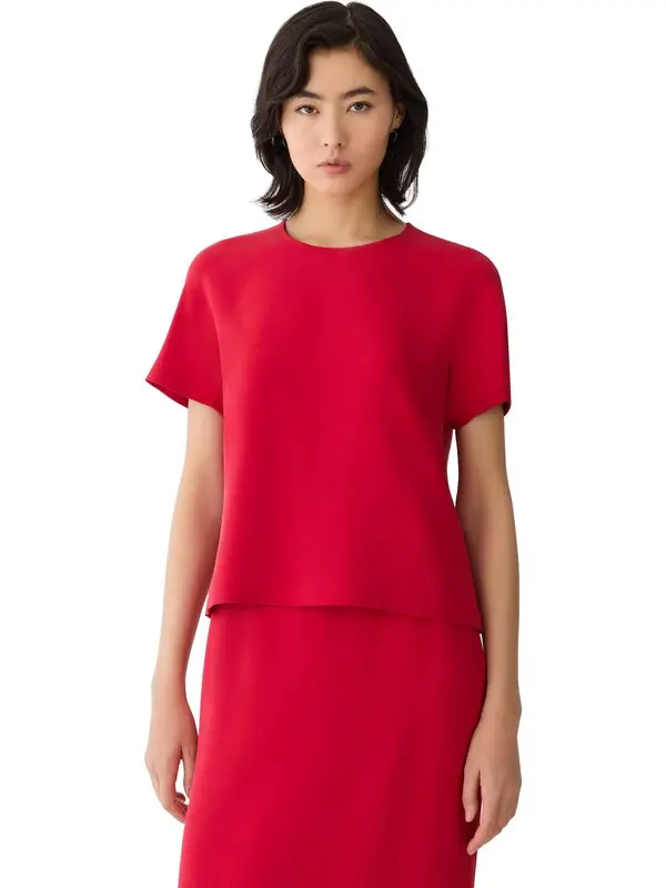 Lafayette 148 New York Viscose-silk Cady T-shirt - Begonia