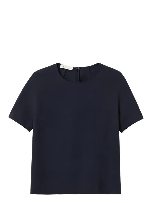 Lafayette 148 New York Viscose-silk Cady T-shirt - Blue Ink