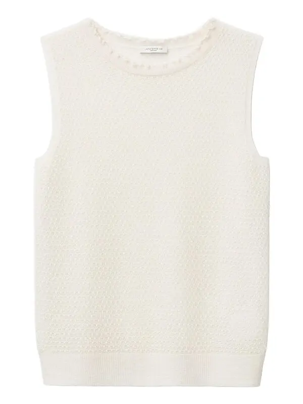 Lafayette 148 New York Cashmere Pointelle Shell - Cloud
