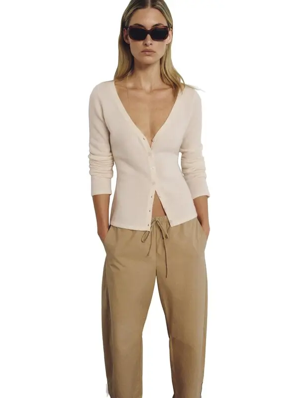 REFORMATION Bloom Cashmere V-neck Cardigan - Ivory