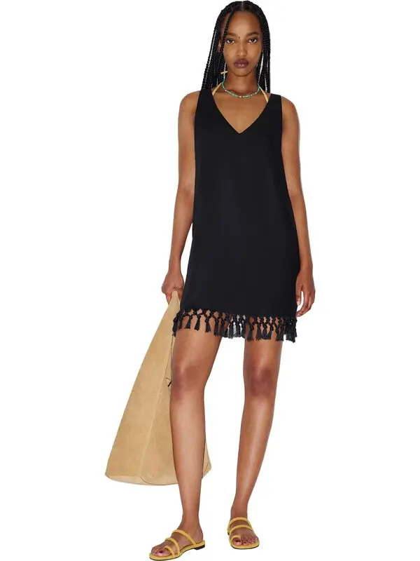 REFORMATION Kuini Linen Dress - Black