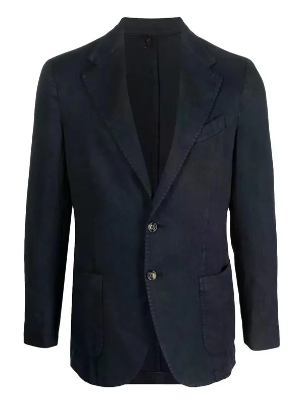 DELL'OGLIO Notched-collar Single-breasted Blazer - Blue