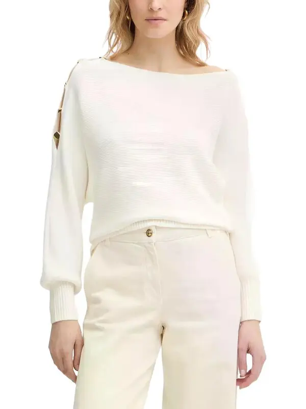 Guess Button-embellished Ribbed Sweater - Neutrals