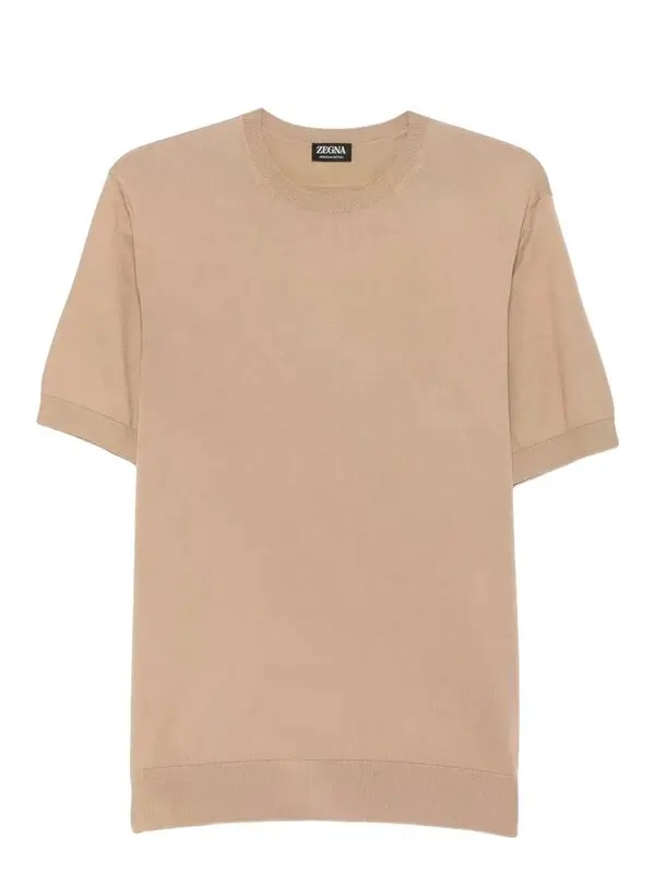 Zegna Fine-knit Cotton T-shirt - Neutrals