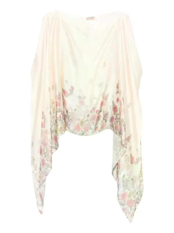 TWINSET Floral Poncho - Neutrals