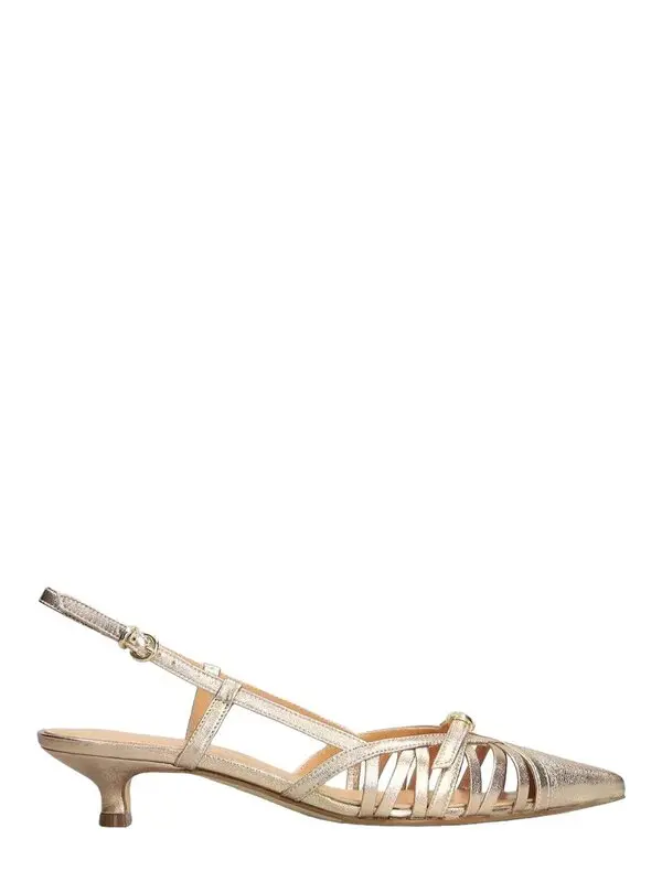 THE SELLER Pointed-toe Slingback Pumps - Gold