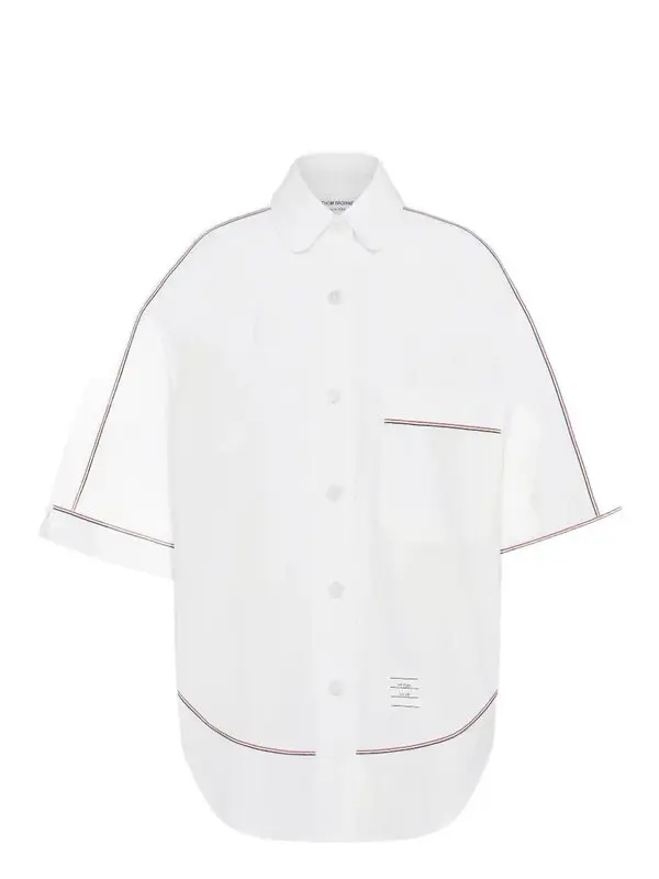 Thom Browne Contrast-stitching Poplin Shirt - White