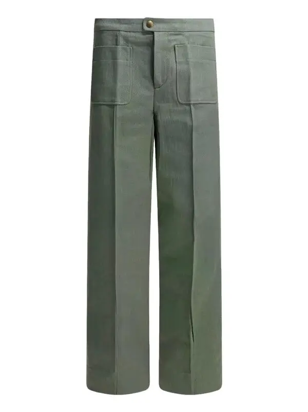 Soeur Harry Patch-pocket Wide-leg Trousers - Green