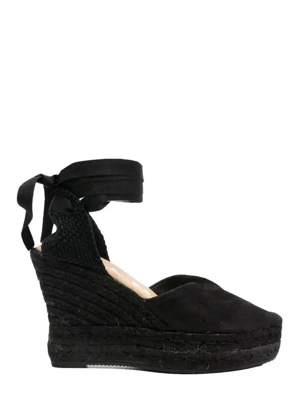 Manebí Suede Wedge Espadrilles - Black