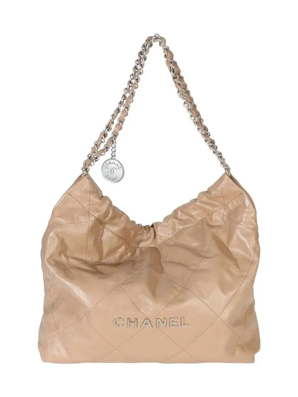 Chanel Quilted Calfskin 22 Hobo - Beige