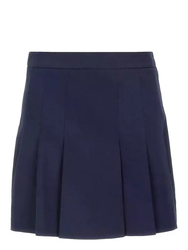 Lacoste Pleated Gabardine Flared Skirt - Blue