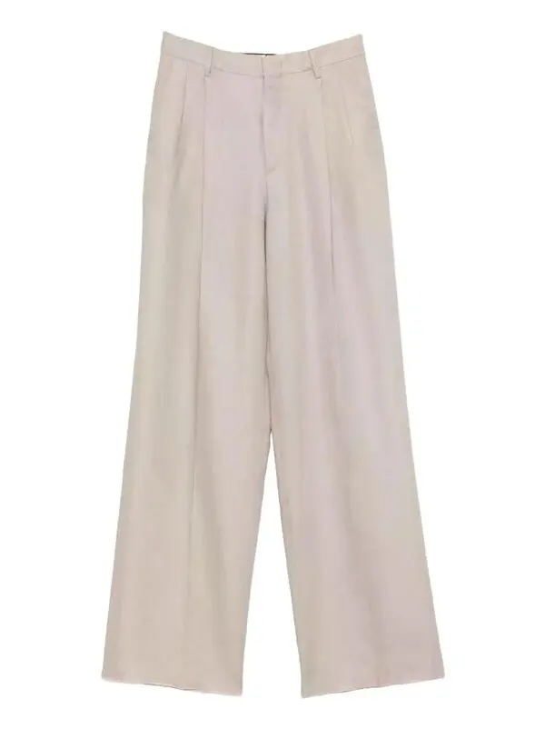 Tagliatore Ebony Pleated Linen Trousers - Neutrals