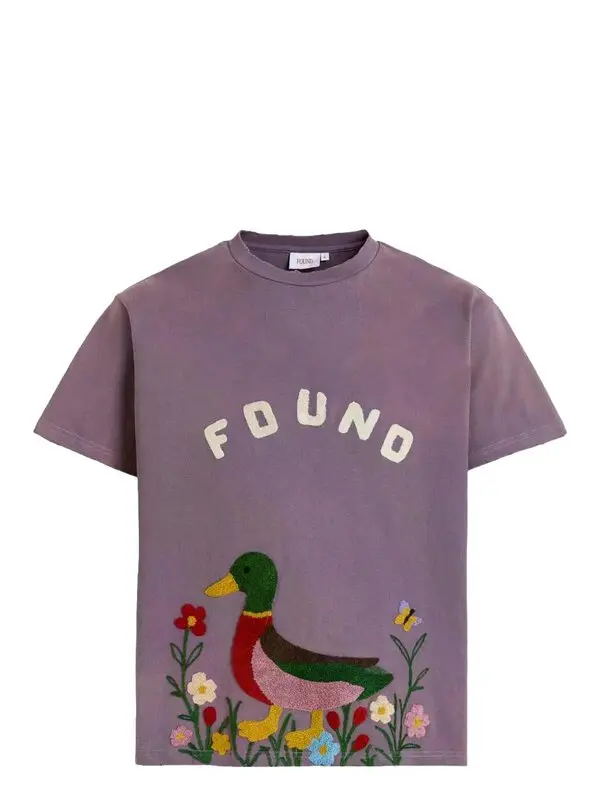 FOUND Chenille-embroidered T-shirt - Purple