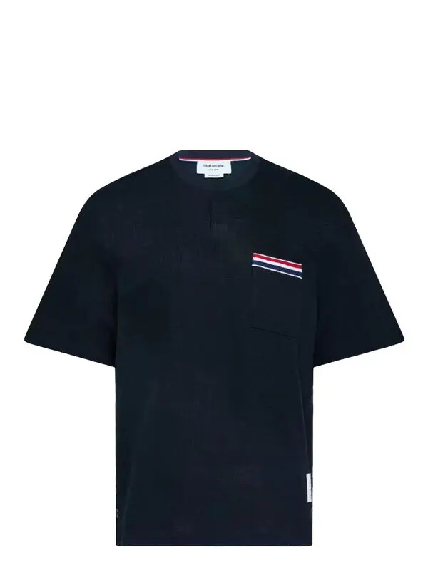 Thom Browne Rwb Chest-pocket Cotton T-shirt - Blue