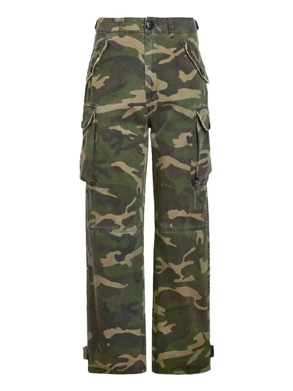 FOUND Camouflage-print Cargo Pants - Green