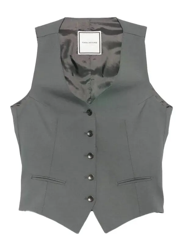 Tagliatore Buttoned Waistcoat - Grey
