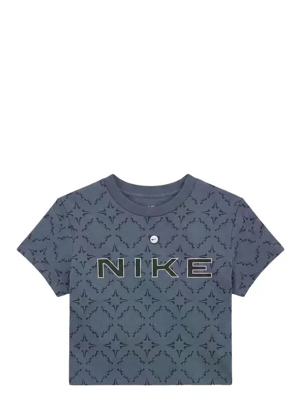 Nike Logo-print Cropped T-shirt - Blue